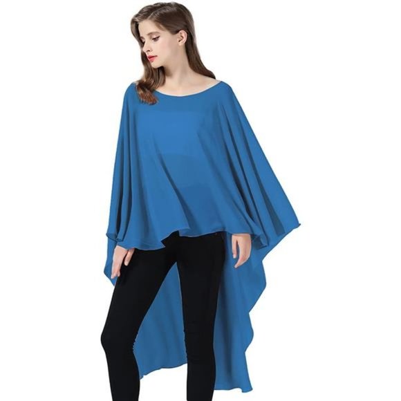 Accessories | Chiffon Capelet Wedding Bridal Cape Azure Blue | Poshmark